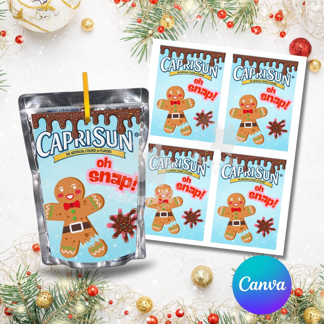 Editable Capri Sun Label - Instant Download for Any Theme- Christmas ...