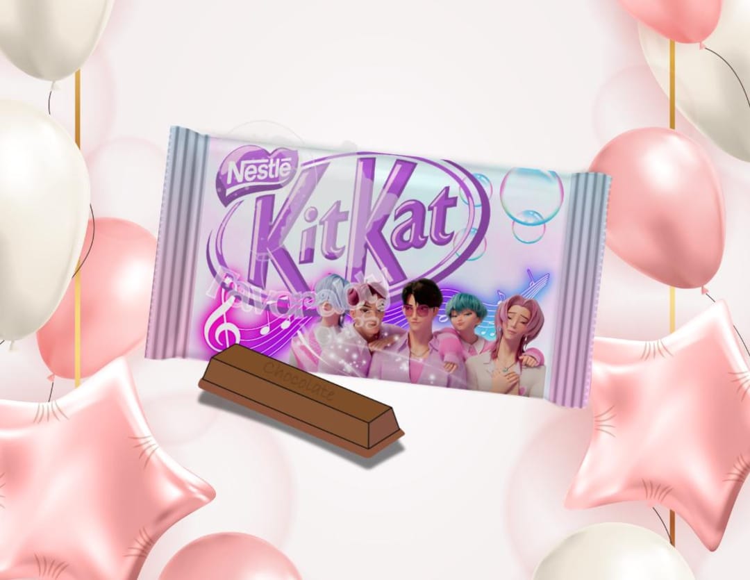 Editable Kitkat Wrapper - Instant Download for Any Theme-kpop - Etsy