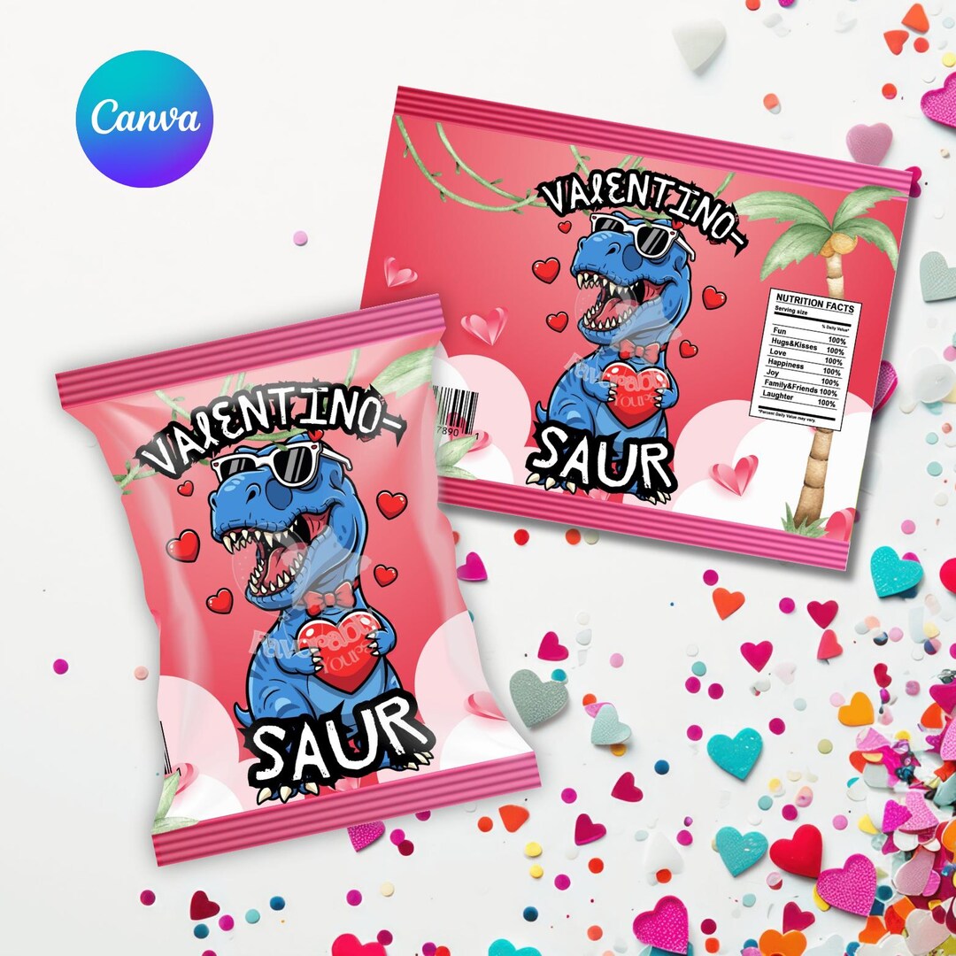 Editable Valentine Chip Bag Template - Custom Party Favor Digital ...