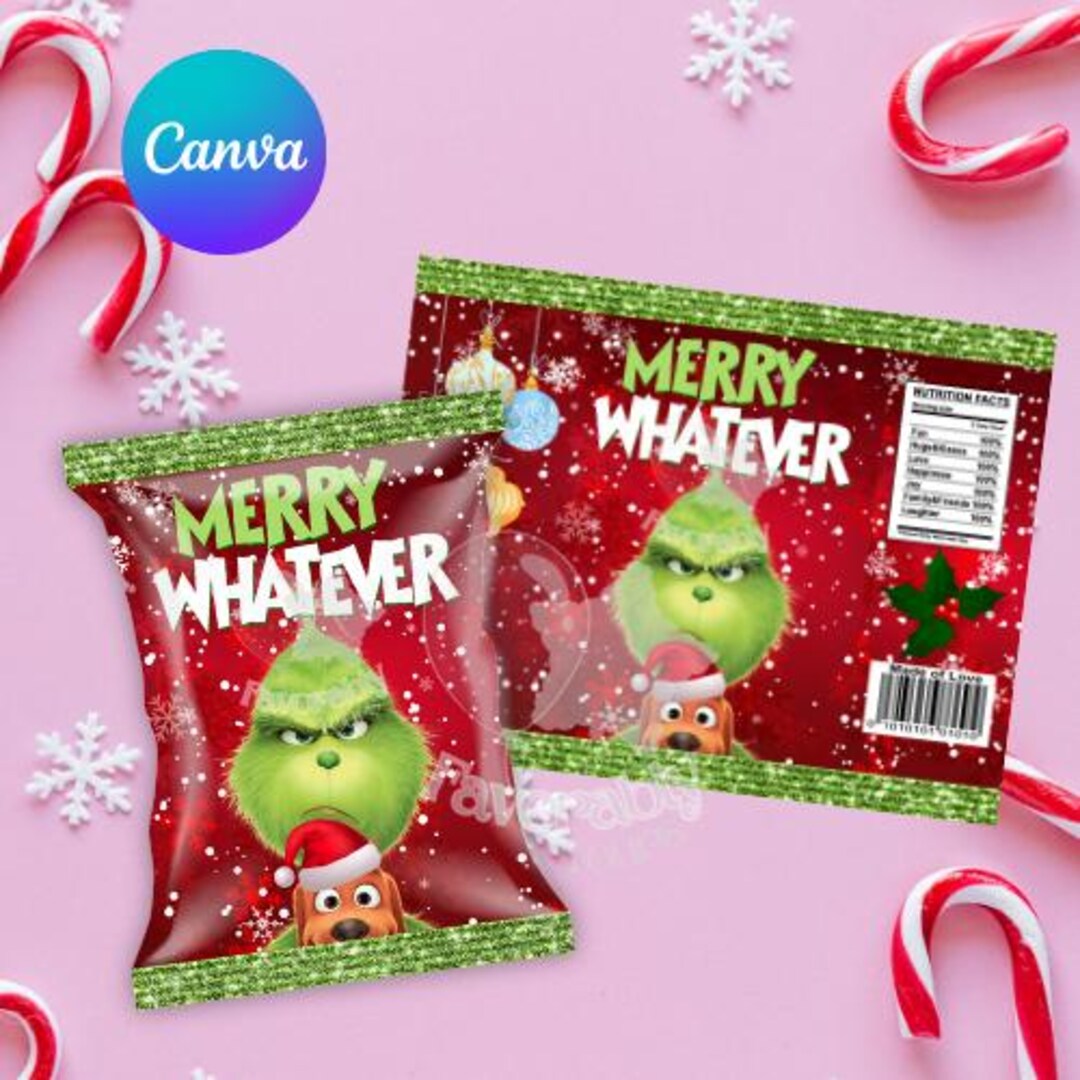 Editable Chip Bag Template - Custom Party Favor Digital Download ...