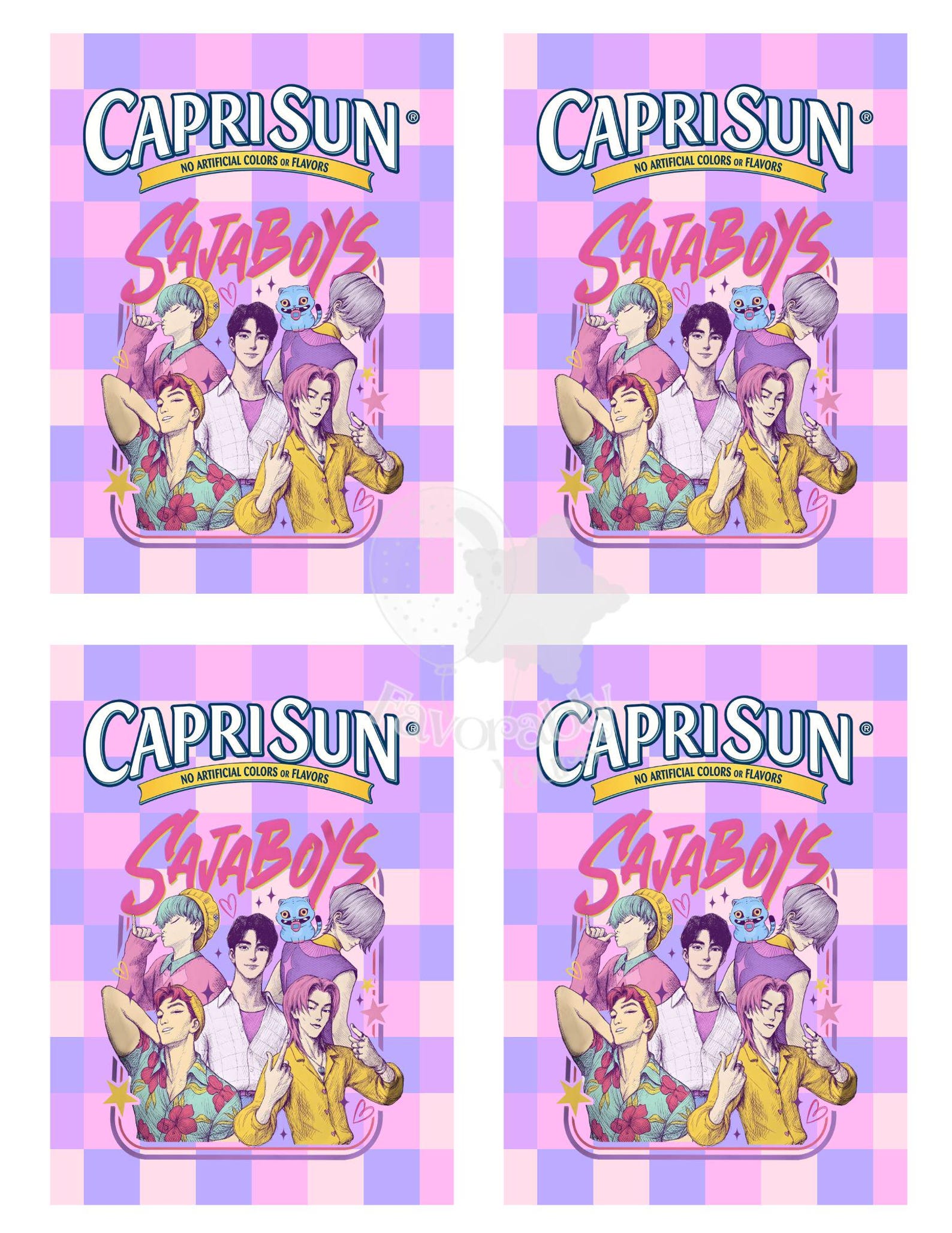 Kpop Inspired//saja Boys//capri Sun//label//digital File - Etsy