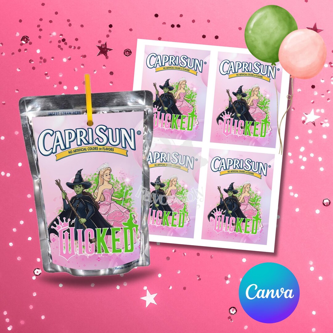Editable Capri Sun Label - Instant Download for Any Theme - Etsy Australia