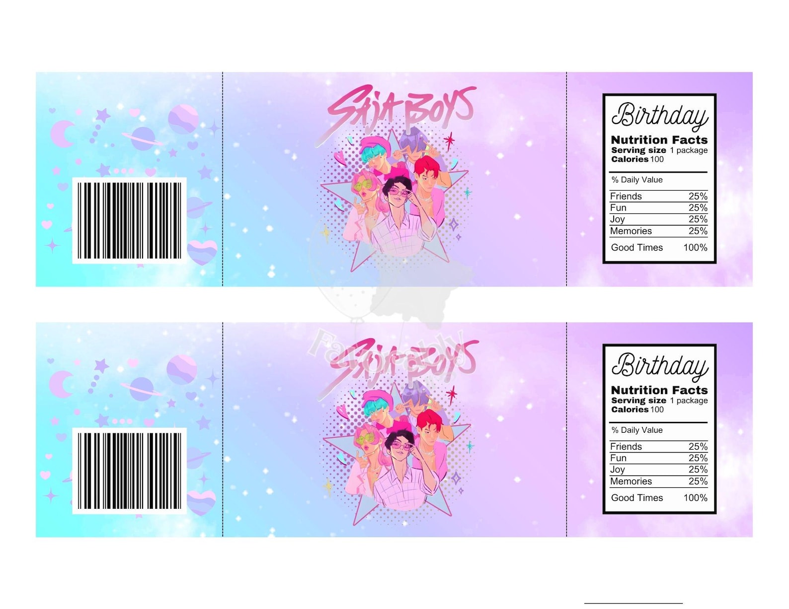 Editable Pringle Can Template - Custom Party Favor Digital Download ...