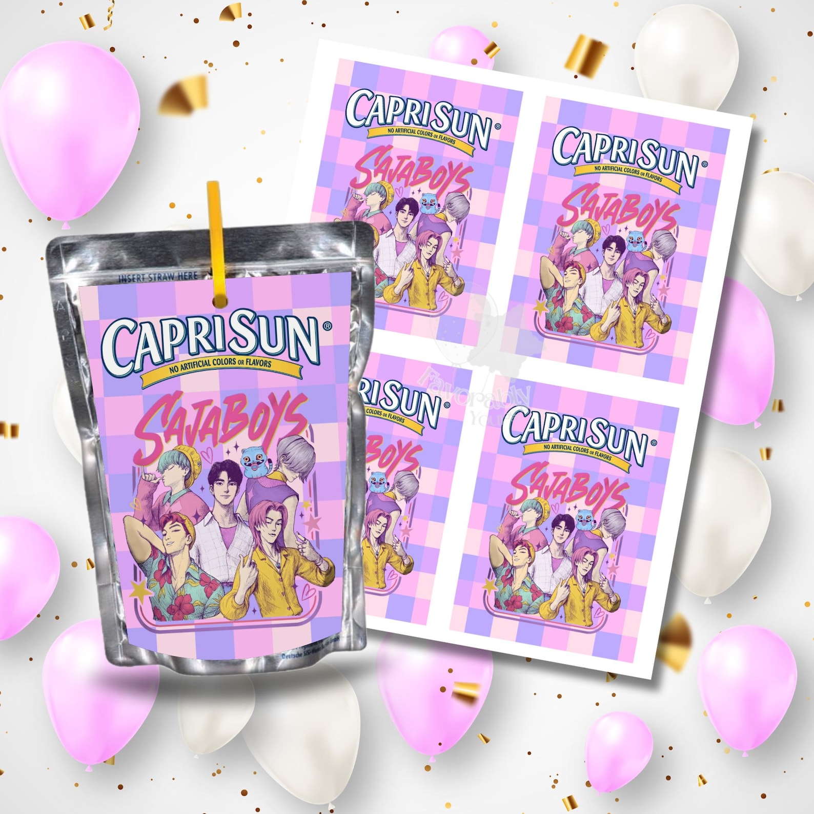 Kpop Inspired//saja Boys//capri Sun//label//digital File - Etsy