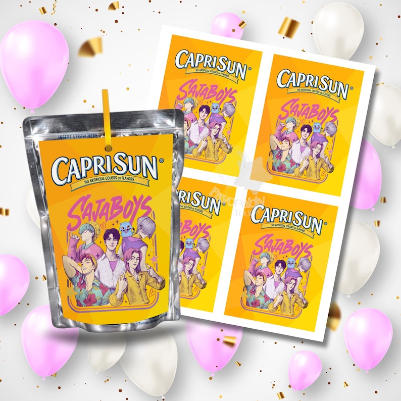 Editable Capri Sun Label - Instant Download for Any Theme - Etsy