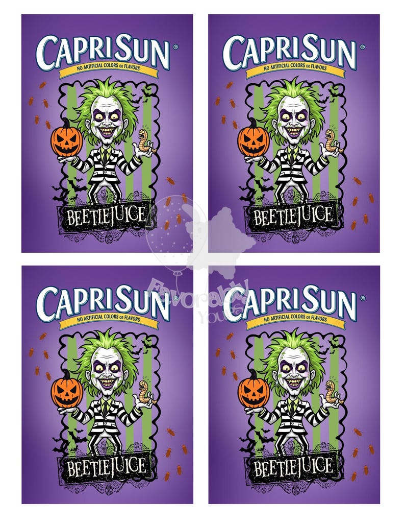 Editable Capri Sun Label - Instant Download for Any Theme-halloween - Etsy