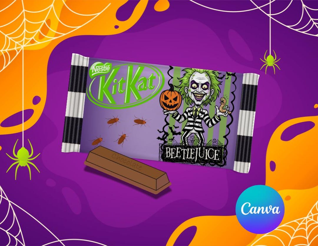 Editable Kitkat Wrapper - Instant Download for Any Theme- Halloween ...