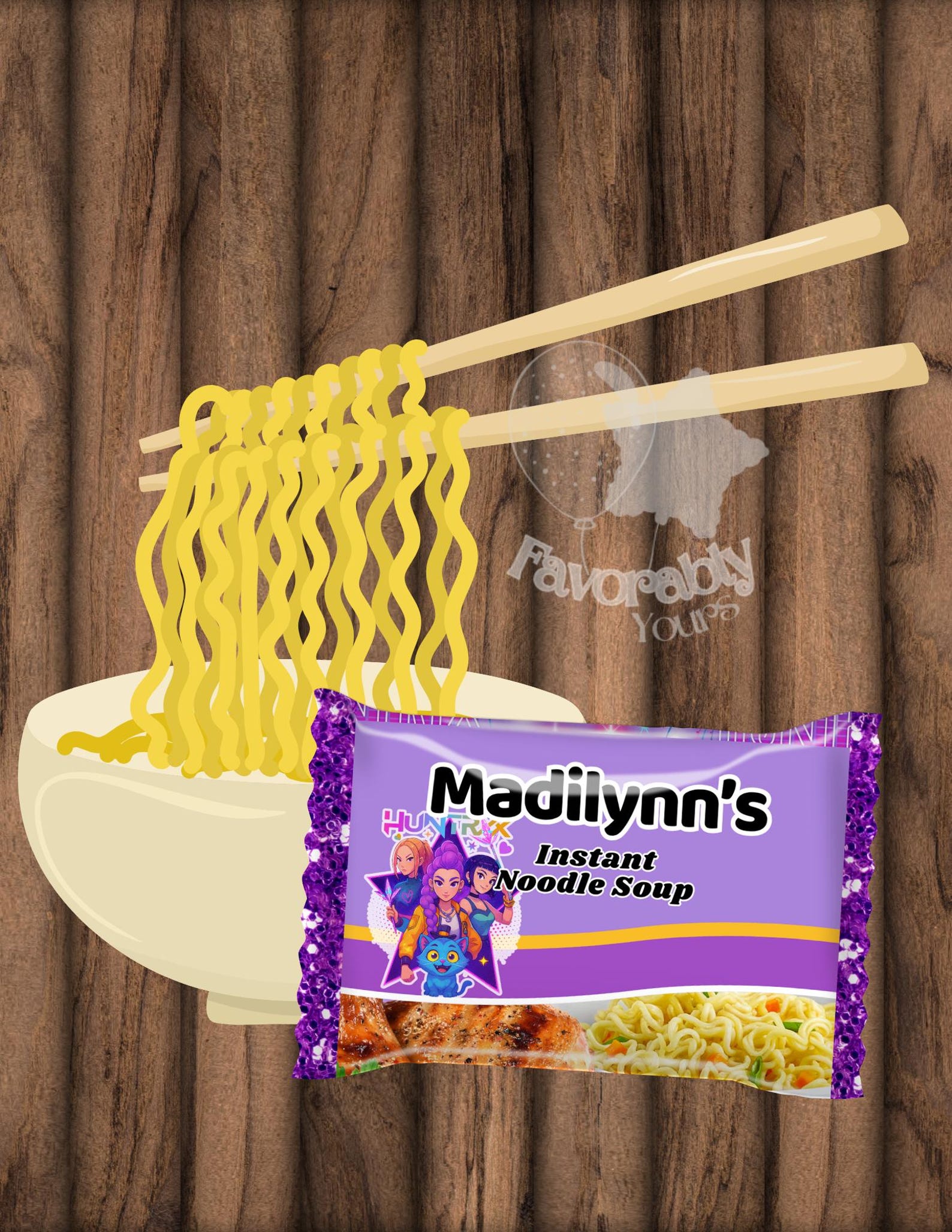 Editable Ramen Noodle Wrapper - Instant Party Download-kpop - Etsy