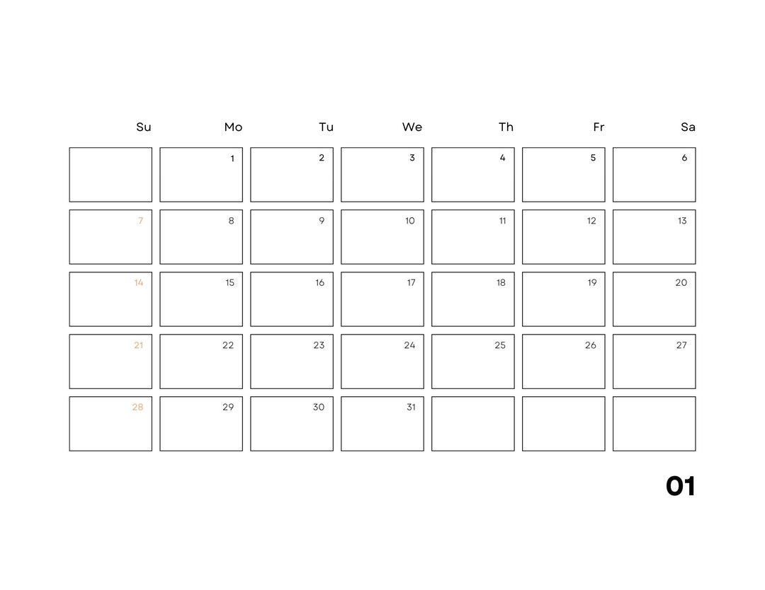 Canva Downloadable Calendar Minimalist Style - Etsy