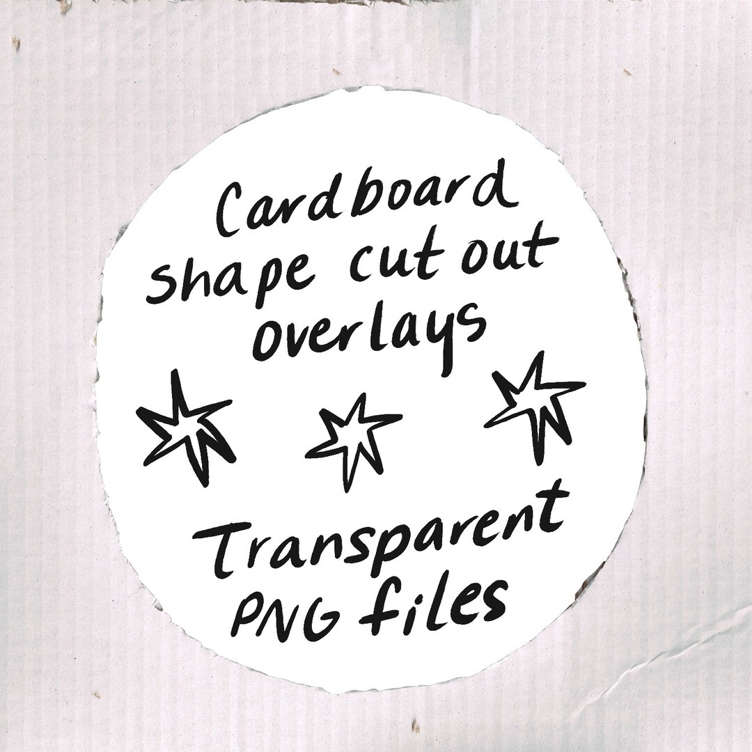 5 Cardboard Shape Overlays Cardboard Digital Textures - Etsy