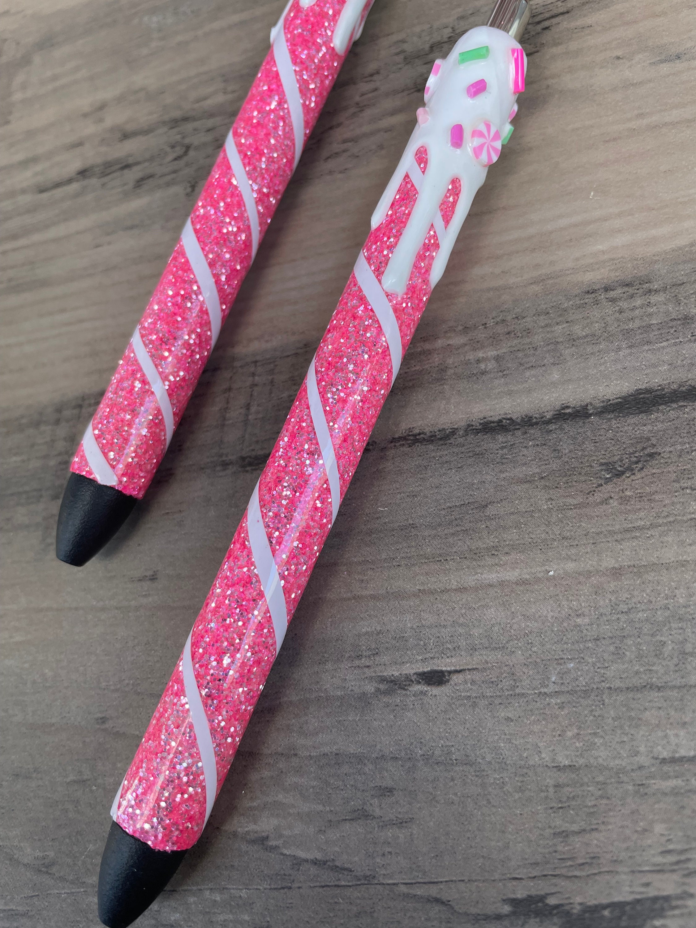 Candy Cane Pen Christmas Glitter Pen Peppermint Christmas - Etsy