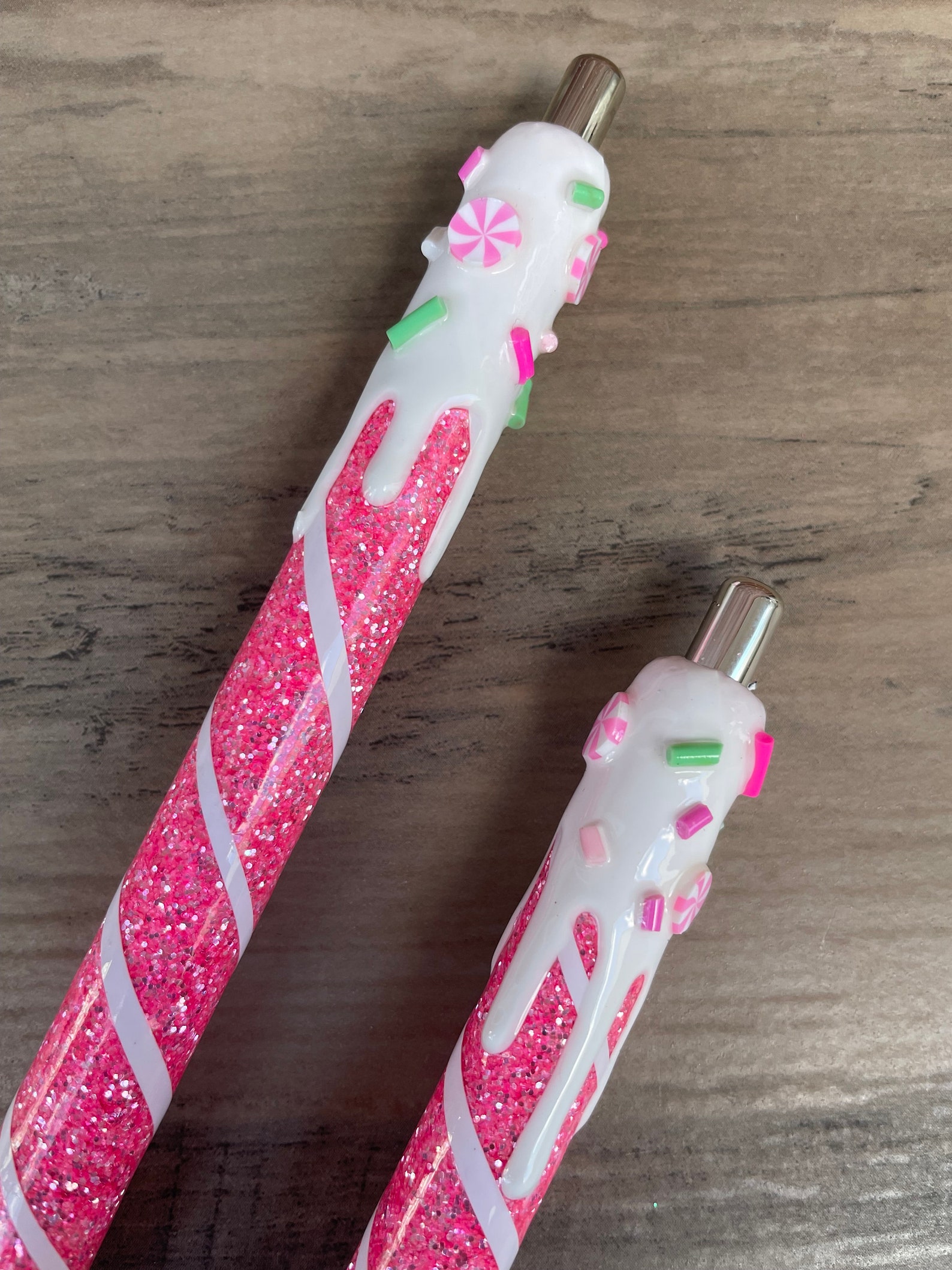 Candy Cane Pen Christmas Glitter Pen Peppermint Christmas - Etsy
