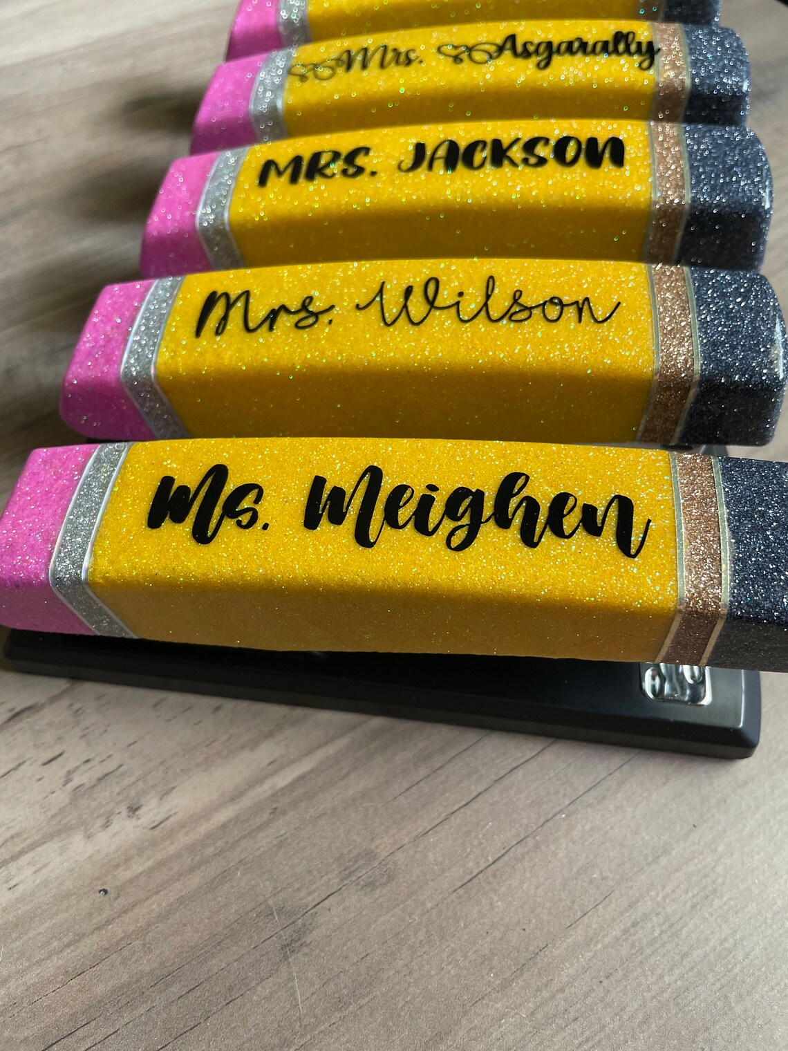 Pencil Stapler Teacher Stapler Glitter Stapler - Etsy