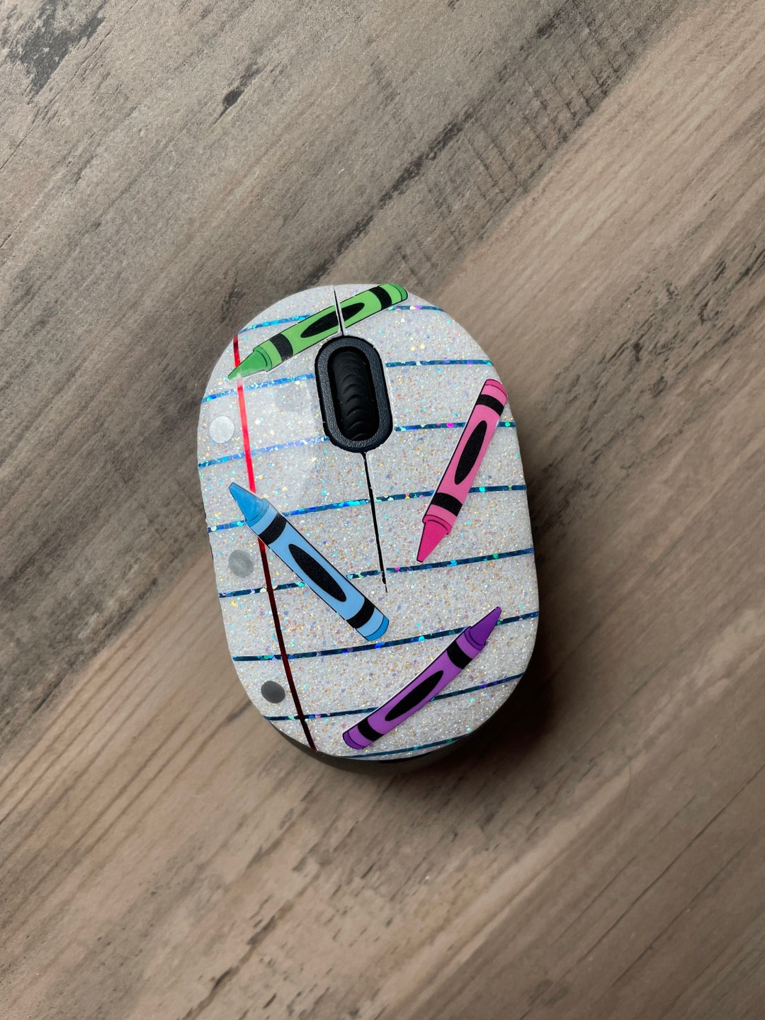 Notebook Paper Crayon Mouse Glitter Wireless Mouse Teacher Gifts ...