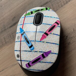 Notebook Paper Crayon Mouse Glitter Wireless Mouse Teacher Gifts ...