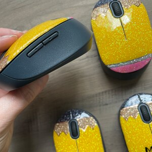 Pencil Glitter Wireless Mouse Pencil Glitter Mouse Teacher Appreciation ...