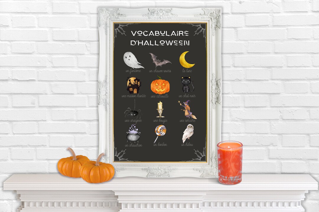 French Classroom Poster, "vocabulaire D'halloween", Digital Download - Etsy