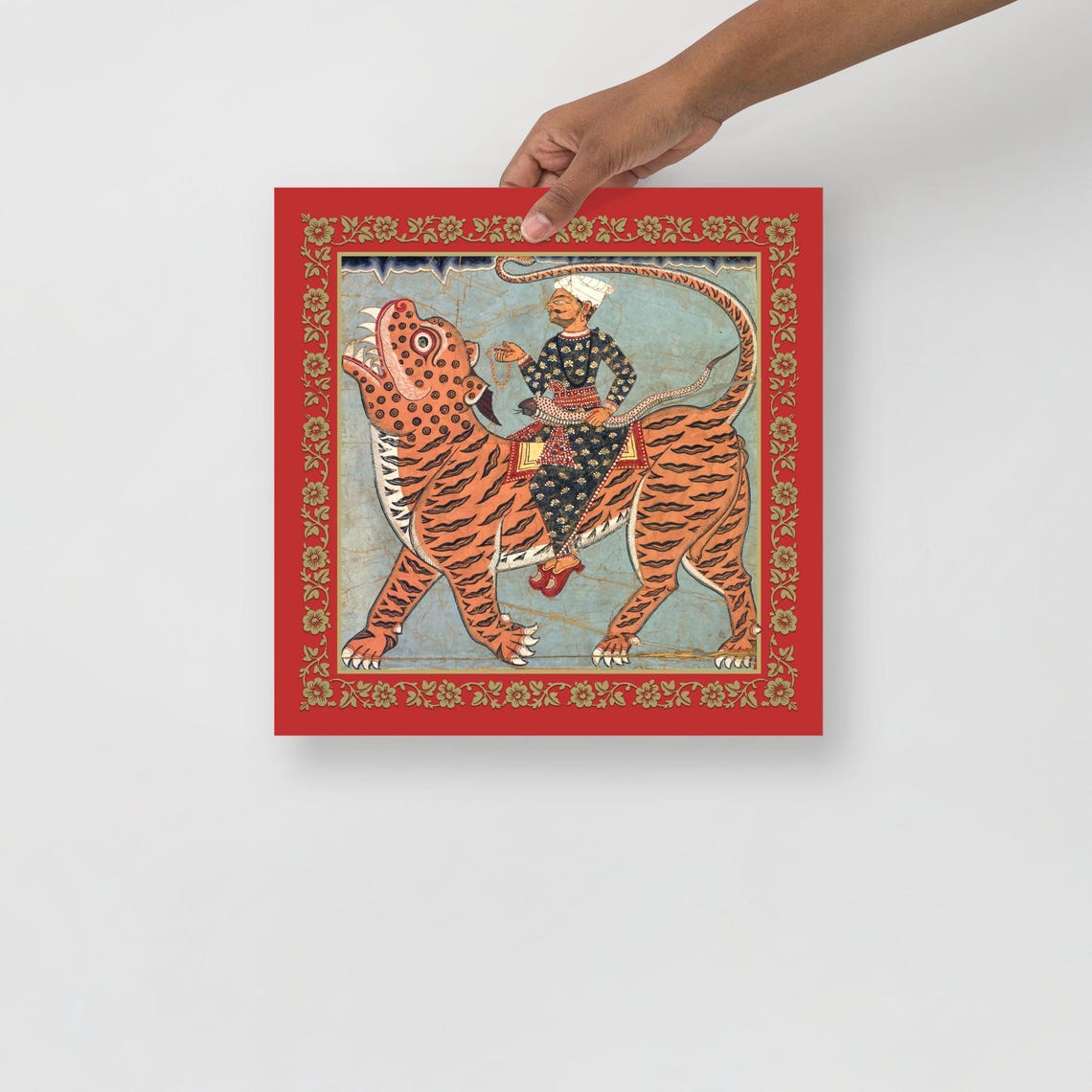 Pir Gazi and Tiger – Islamic Art Print, Sufi Mystic Indian Painting ...
