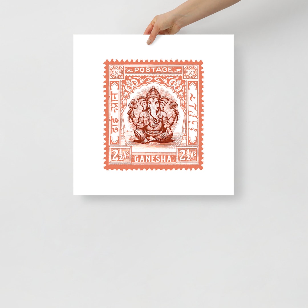 Ganesh Stamp Art Print Poster - Etsy