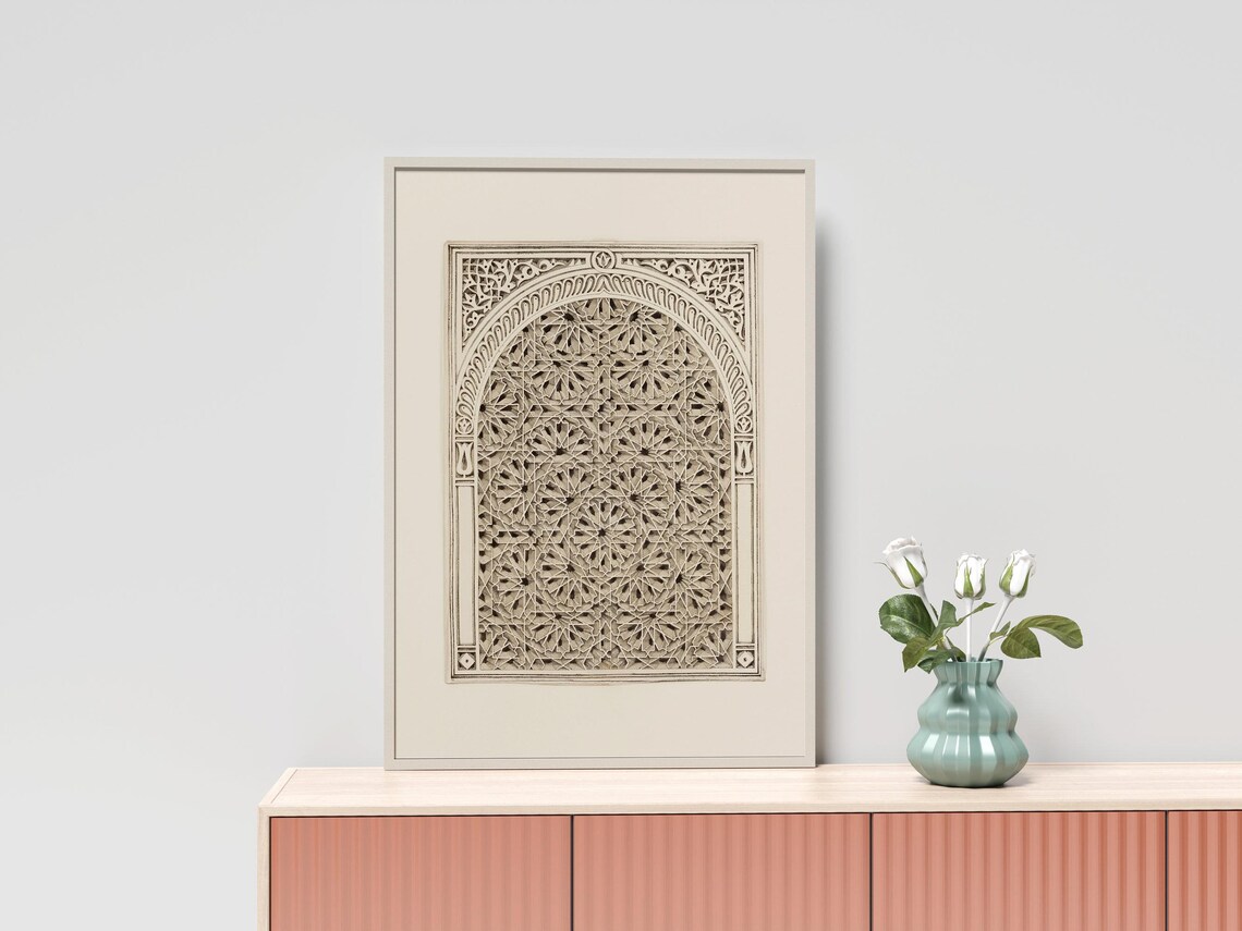Geometric Mughal Islamic Window Poster - Etsy