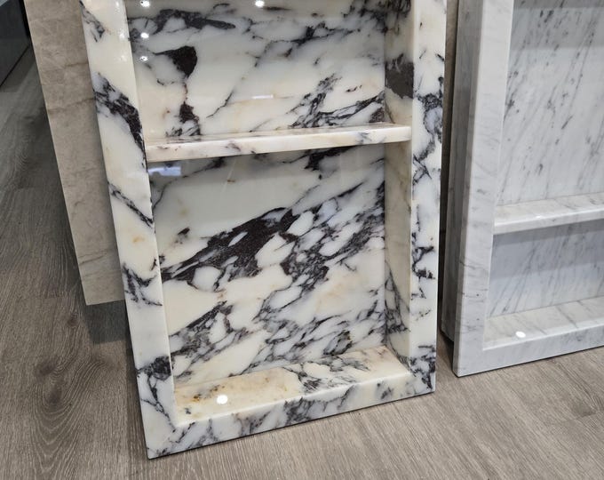Calacatta Viola Marble Shower Niche: Built-in Bathroom Shelf (16" X 24 ...