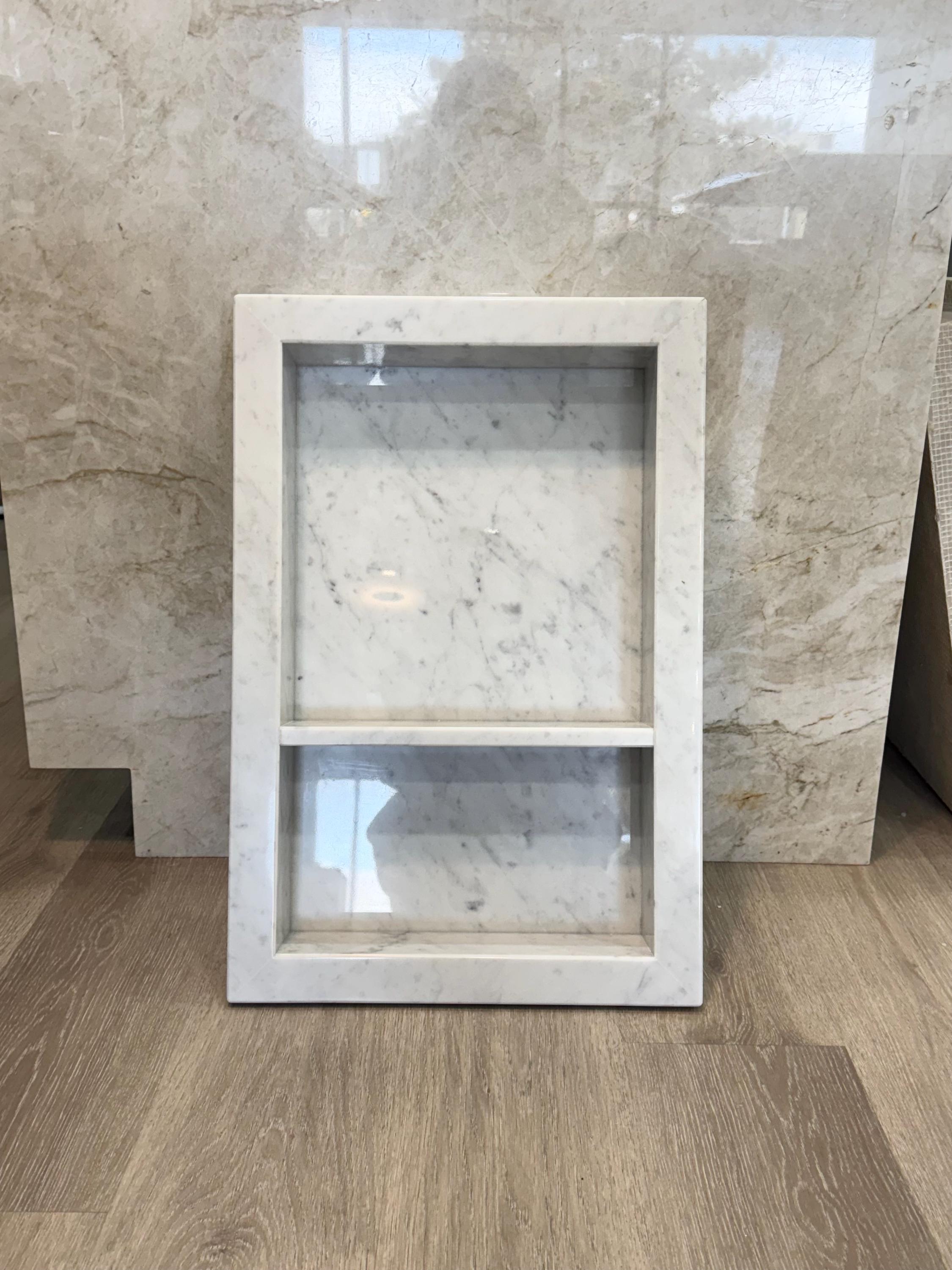 Recessed Shower Niche Luxury Marble – Built-in Stone Shelf for Bathroom ...