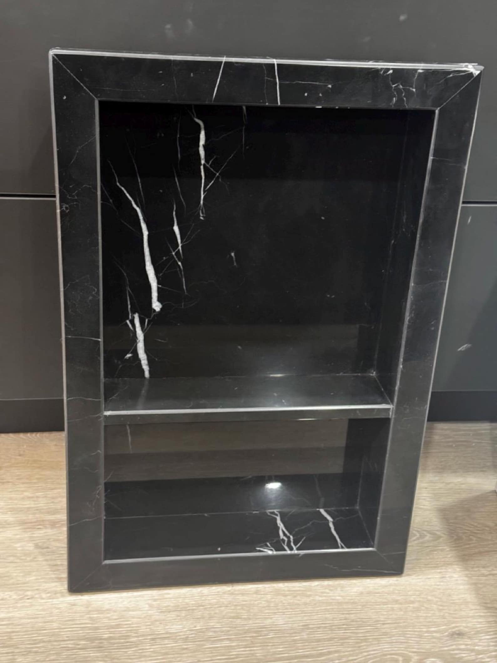 Recessed Shower Niche Carrara and Viola Marble – Built-in Stone Shelf ...