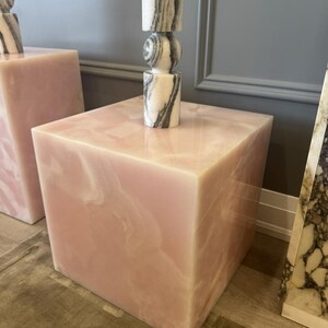 Pink Onyx Plinth, Green Onyx Pedestal, Natural Stone, Side Table, End ...