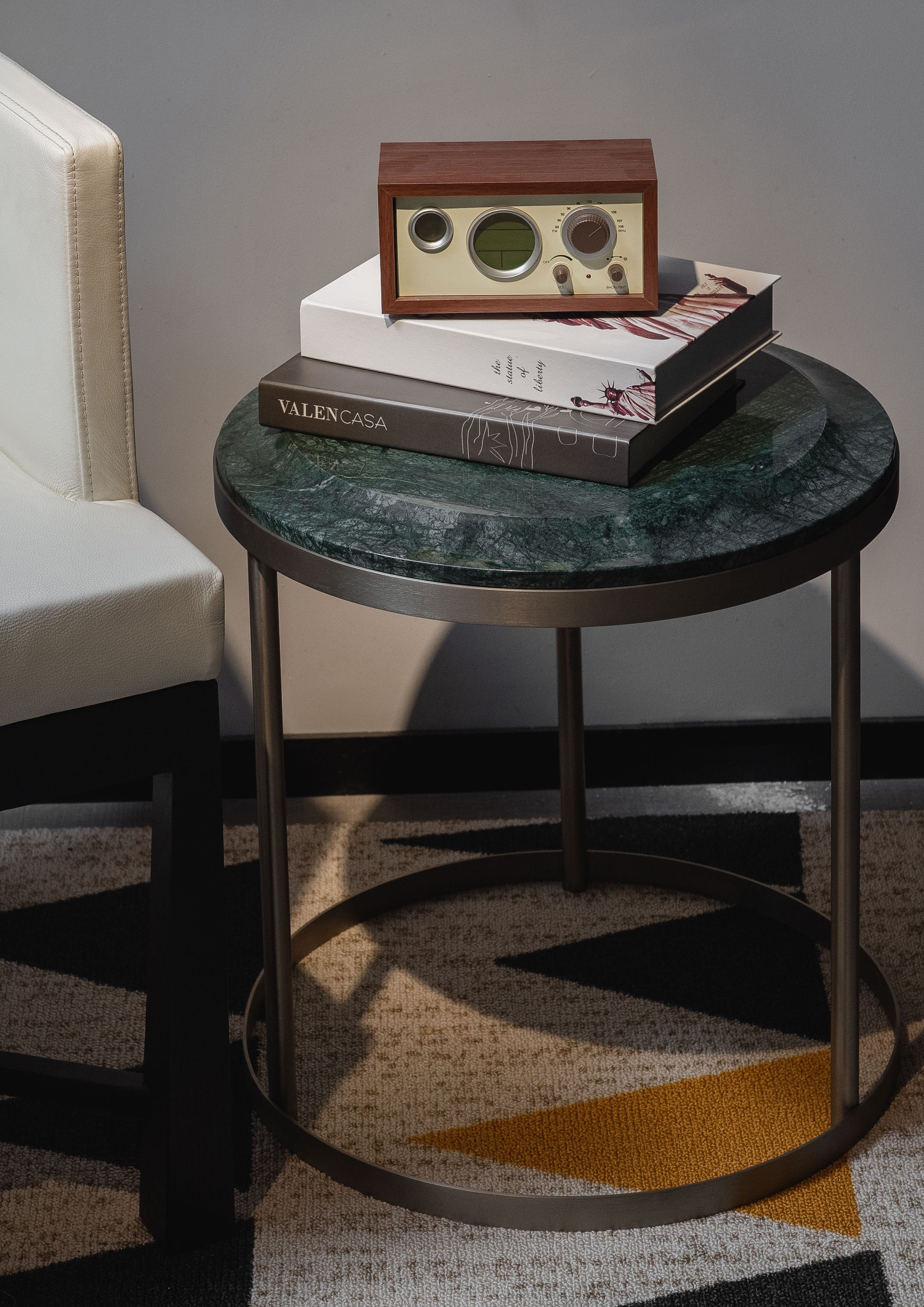 Flamenco End Table, Dark Green, Genuine Marble, Unique Furniture ...