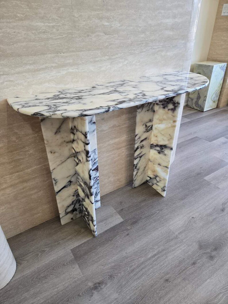 Calacatta Viola Marble Console Table: Luxury Entryway Accent, 45” - Etsy
