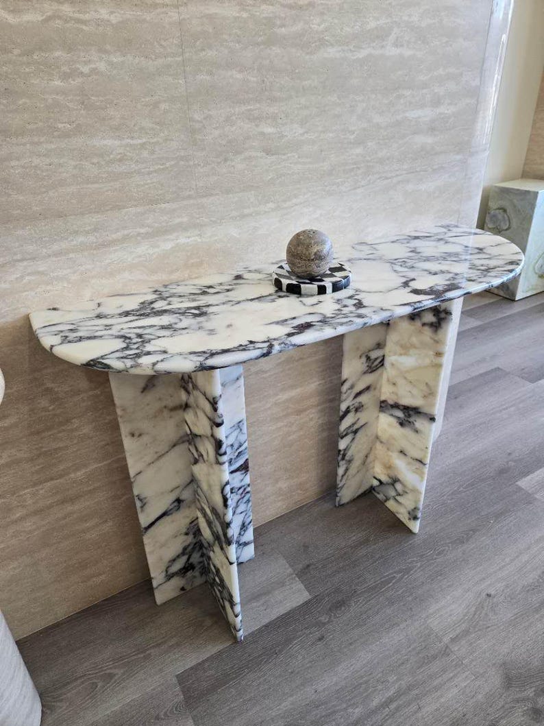 Calacatta Viola Marble Console Table: Luxury Entryway Accent, 45” - Etsy
