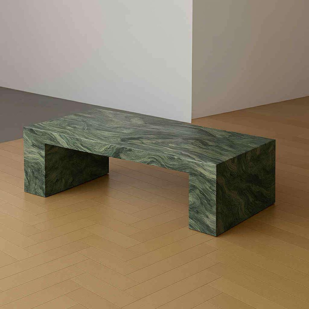 Waterfall Natural Stone Table – Custom Luxury Bench Coffee Table - Etsy
