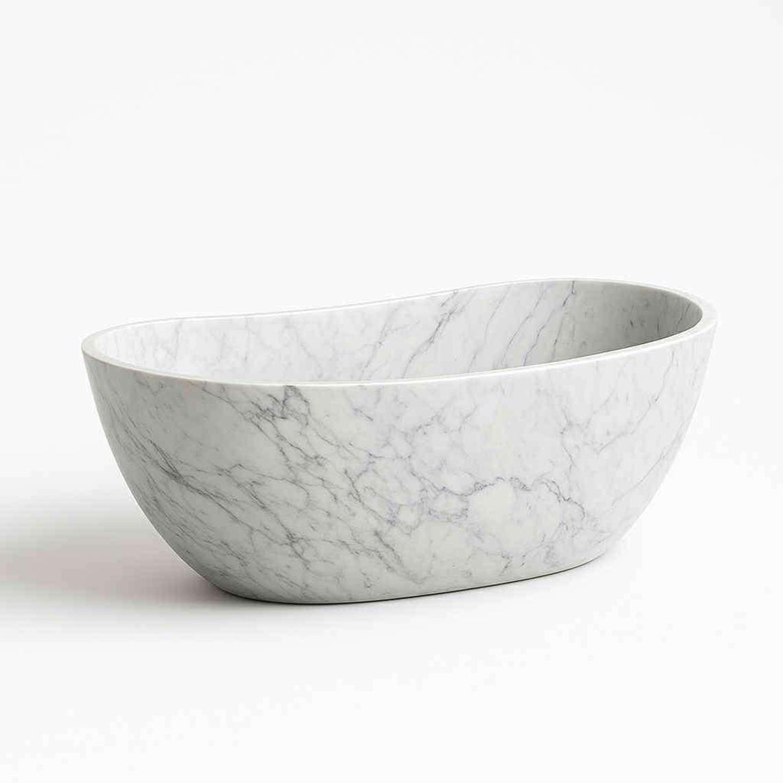 Custom Carrara Marble Bathtub: Freestanding Natural Stone Soaking Tub ...