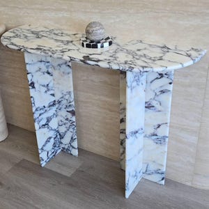 Calacatta Viola Marble Console Table: Luxury Entryway Accent, 45” - Etsy