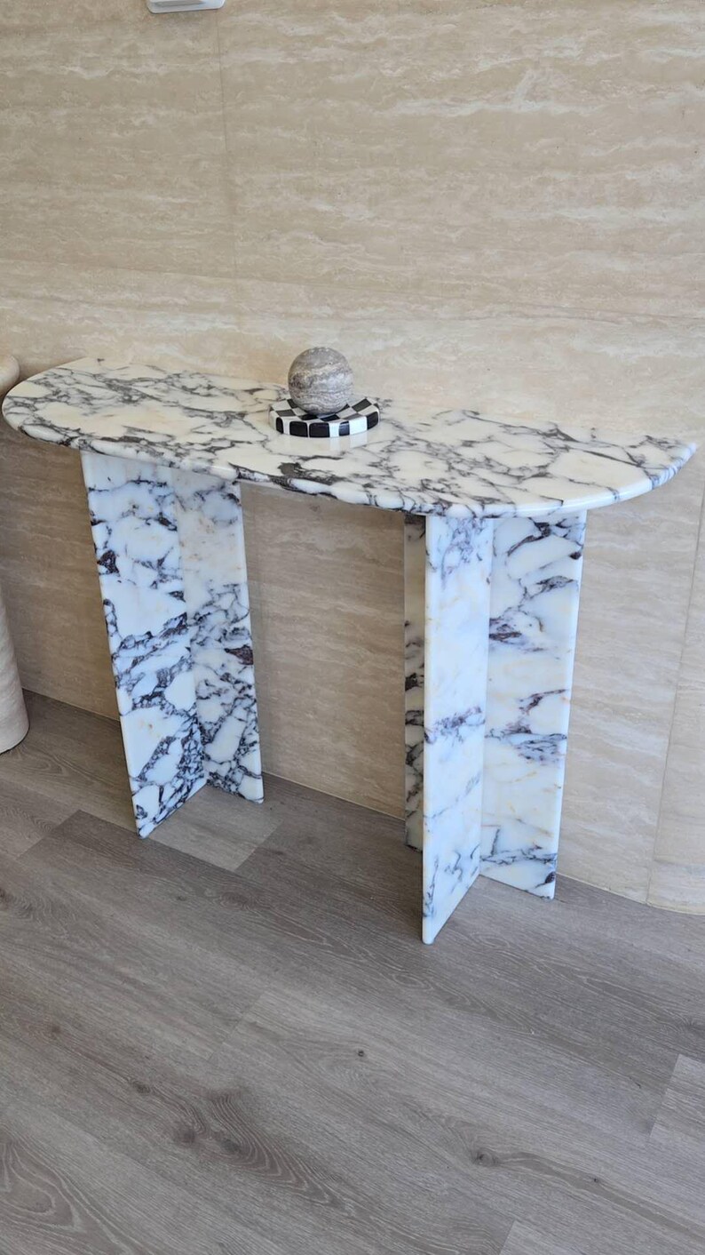 Calacatta Viola Marble Console Table: Luxury Entryway Accent, 45” - Etsy