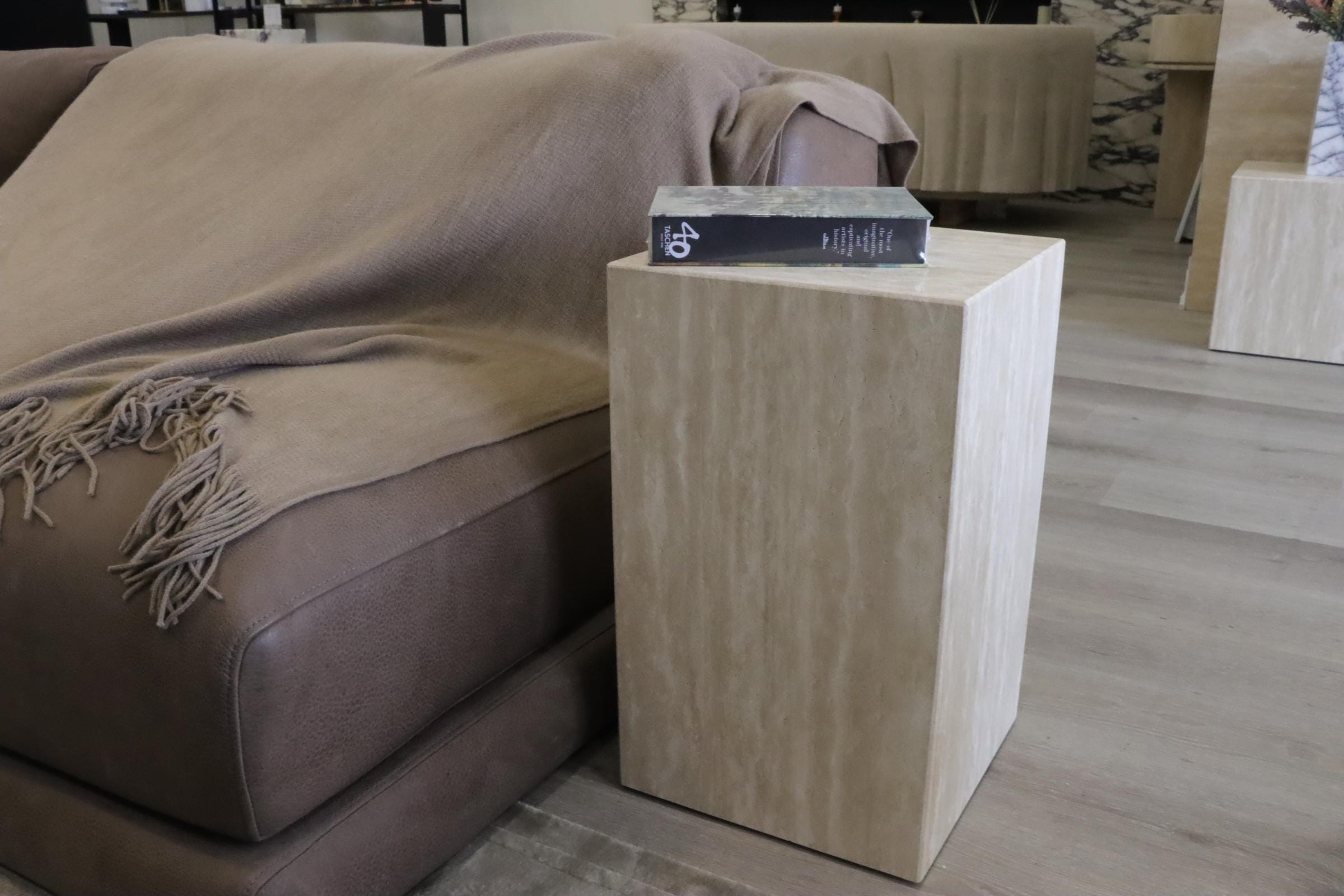 Travertine Plinth | End Table Side Table, Tariff Covered - Etsy