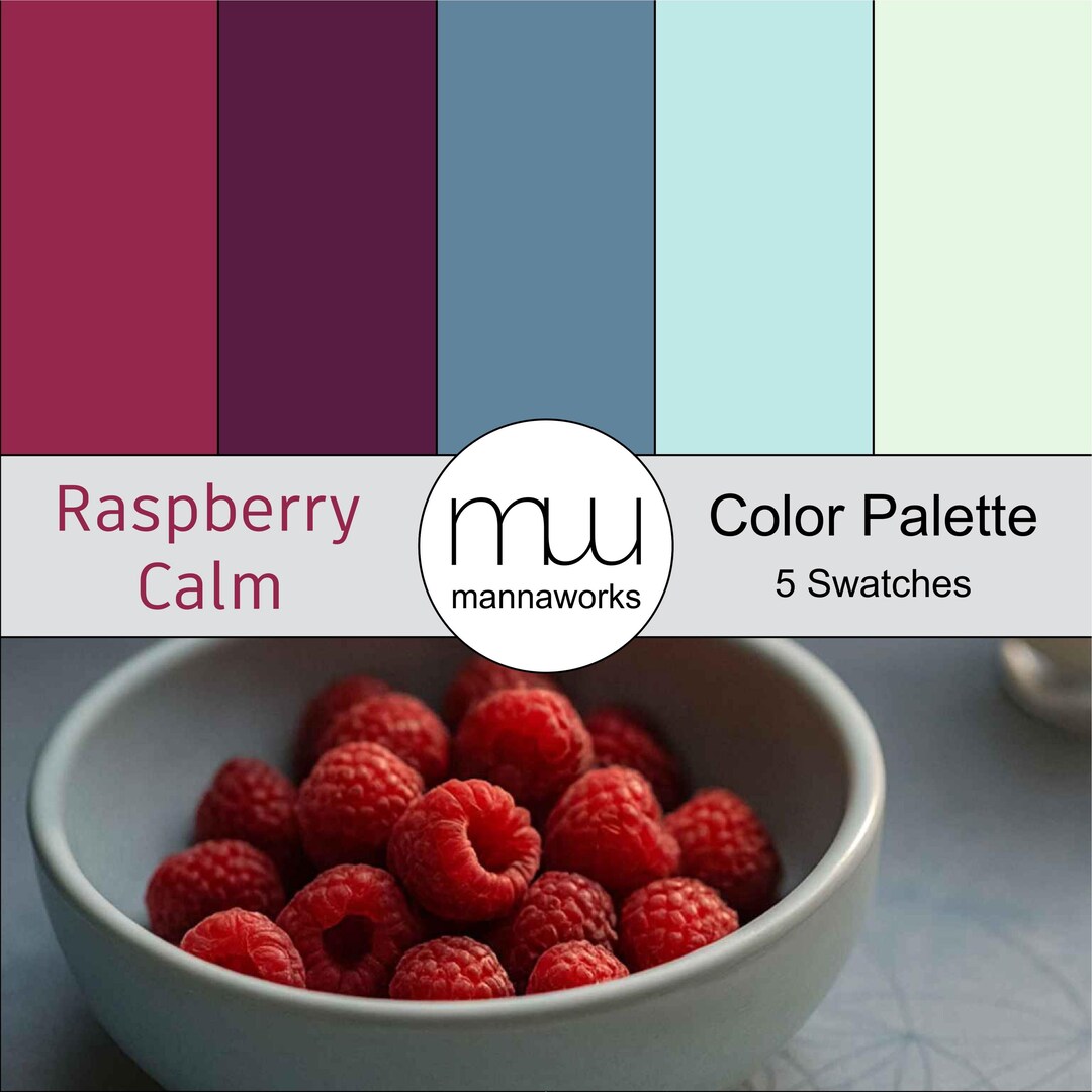 Raspberry Calm Color Palette: Red, Cyan, Berry Swatches (PDF Download ...