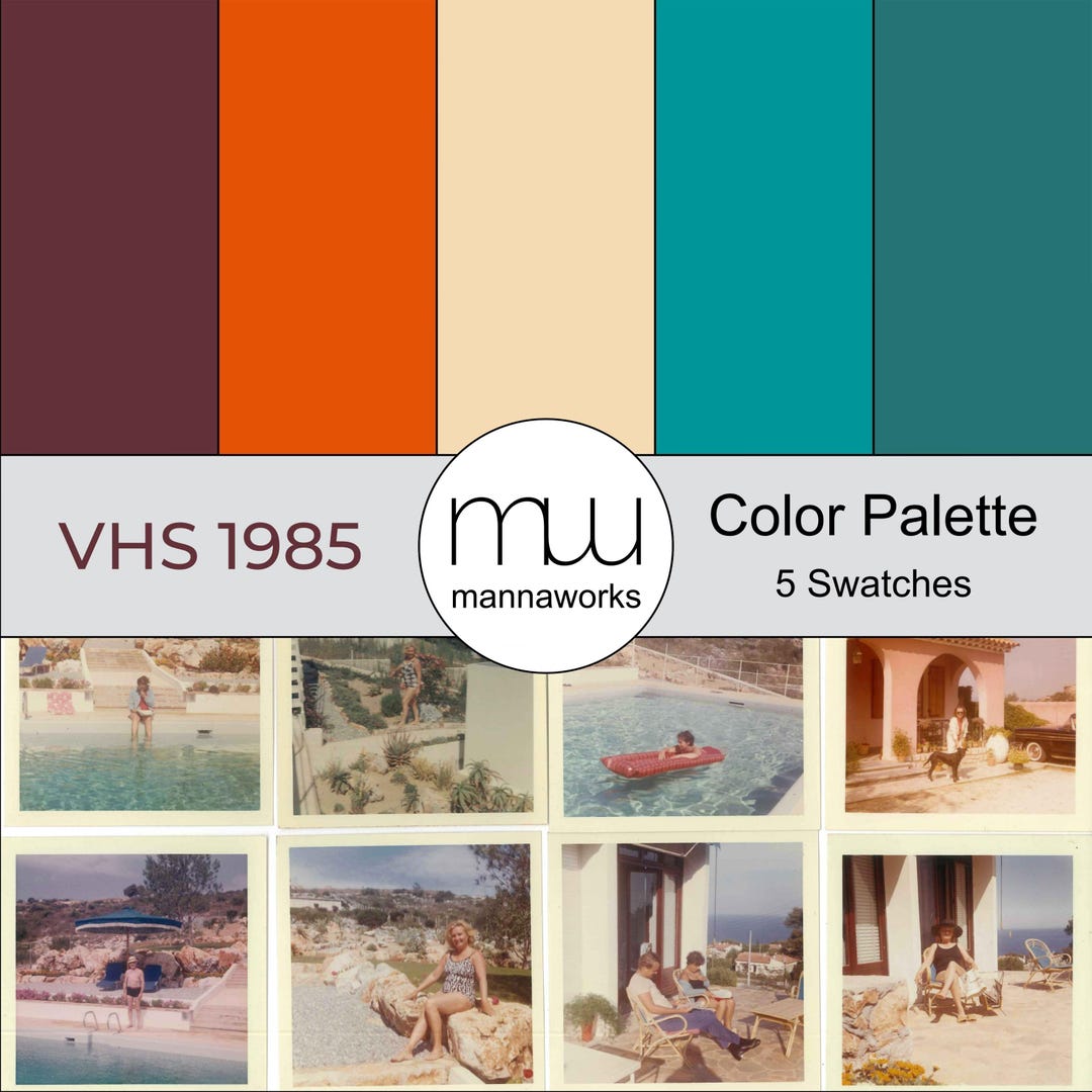1985 Retro Color Palette: Pantone & HEX Swatch Cards for Design (PDF ...