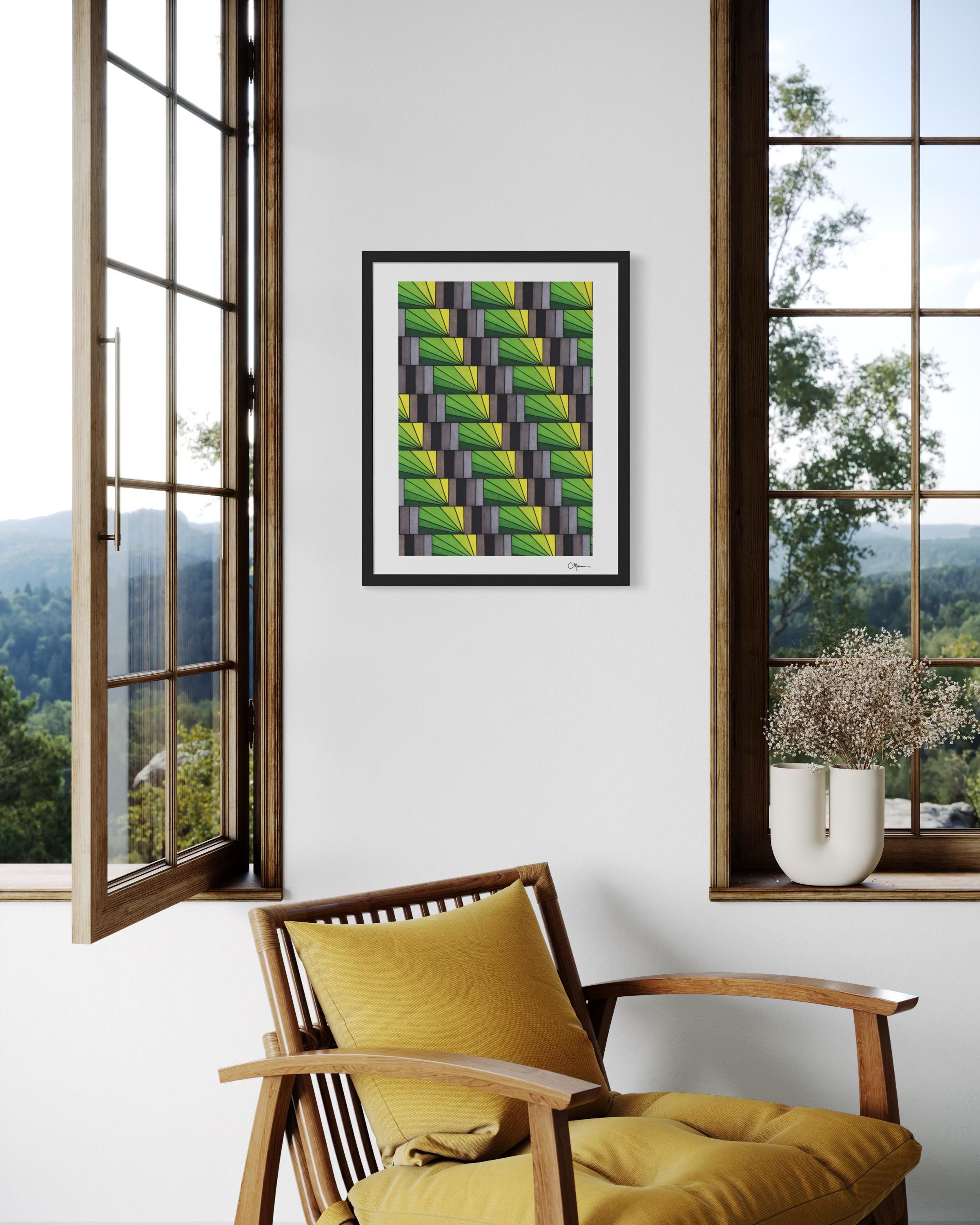 Limited Edition Framed Art Print | Hand-drawn Geometric Wall Art ...
