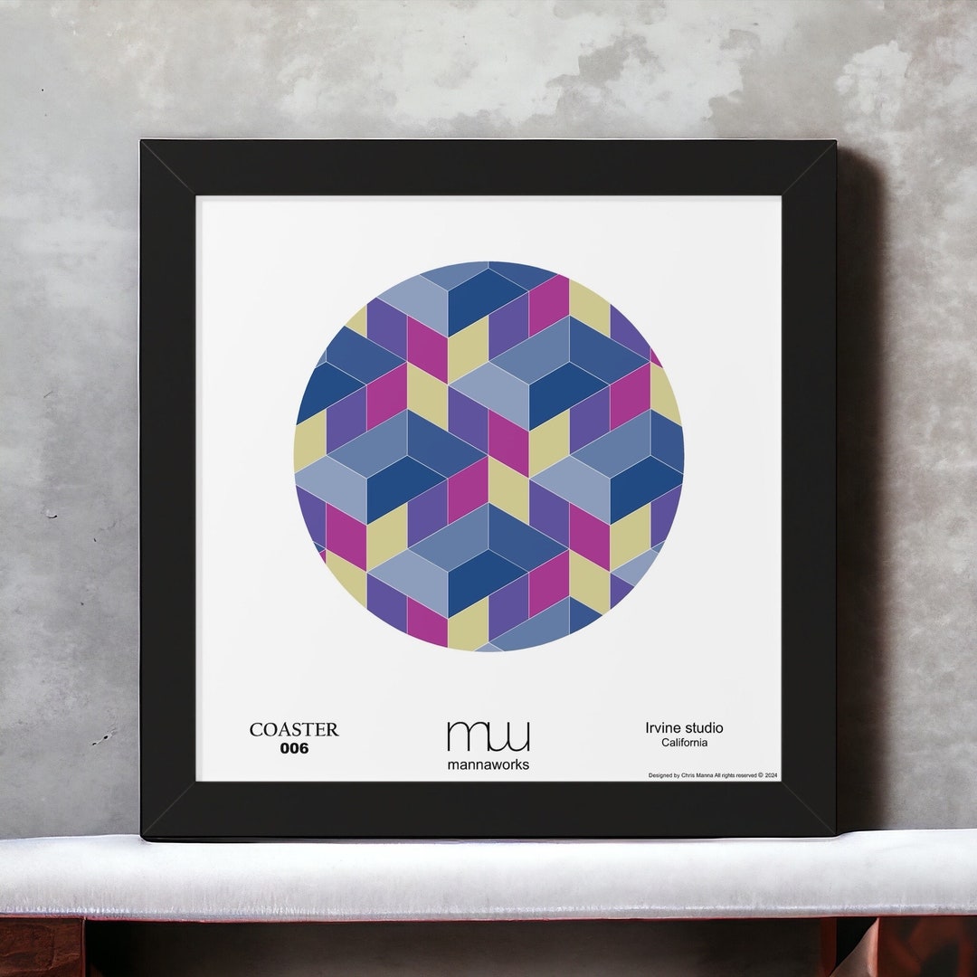 Geometric Framed Poster | Abstract Cubes Wall Art - Etsy
