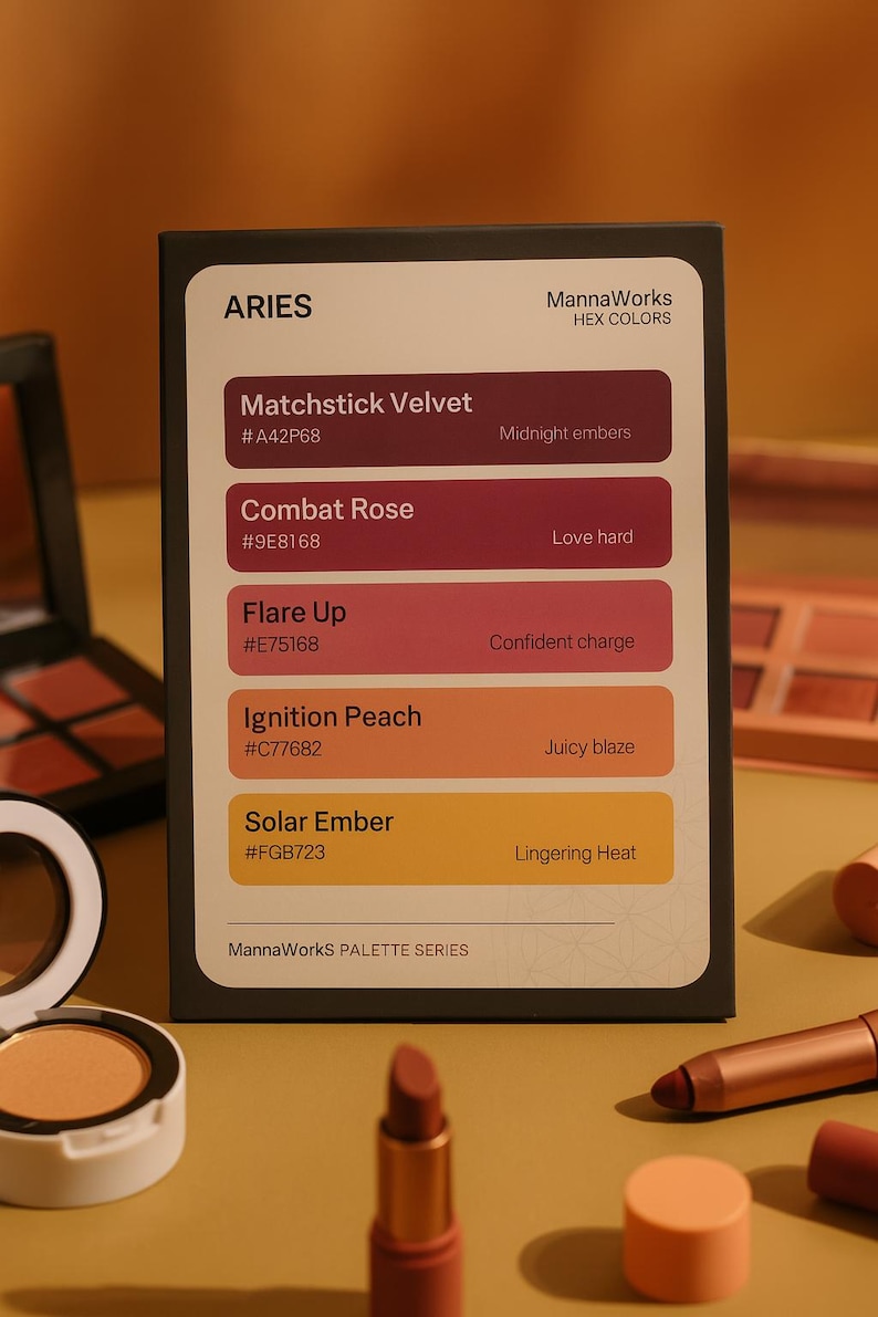 Aries Color Palette | HEX + Pantone Swatch Guide | Digital Download for ...