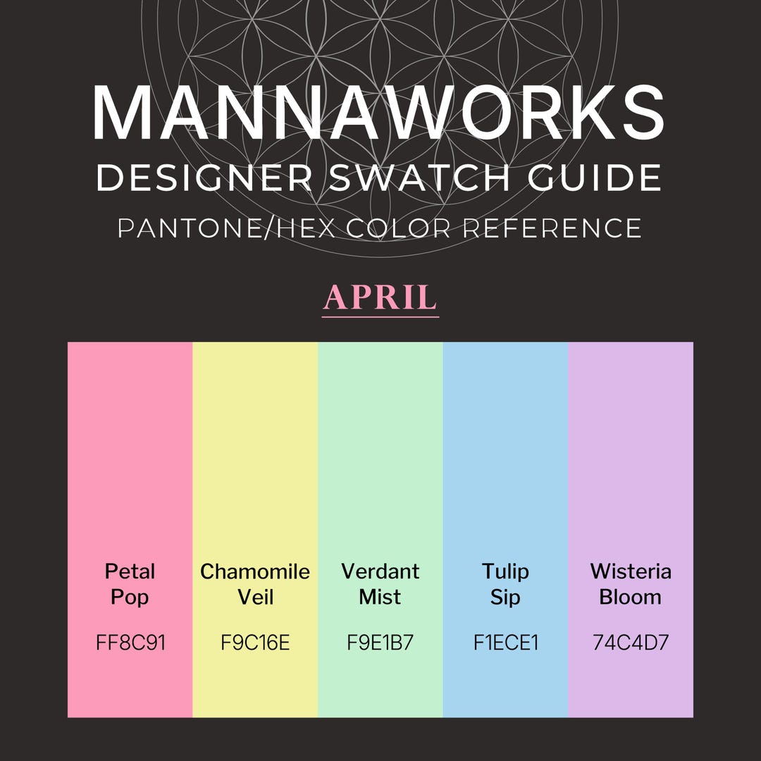 April Color Palette | HEX + Pantone Swatch Guide | Digital Download for ...