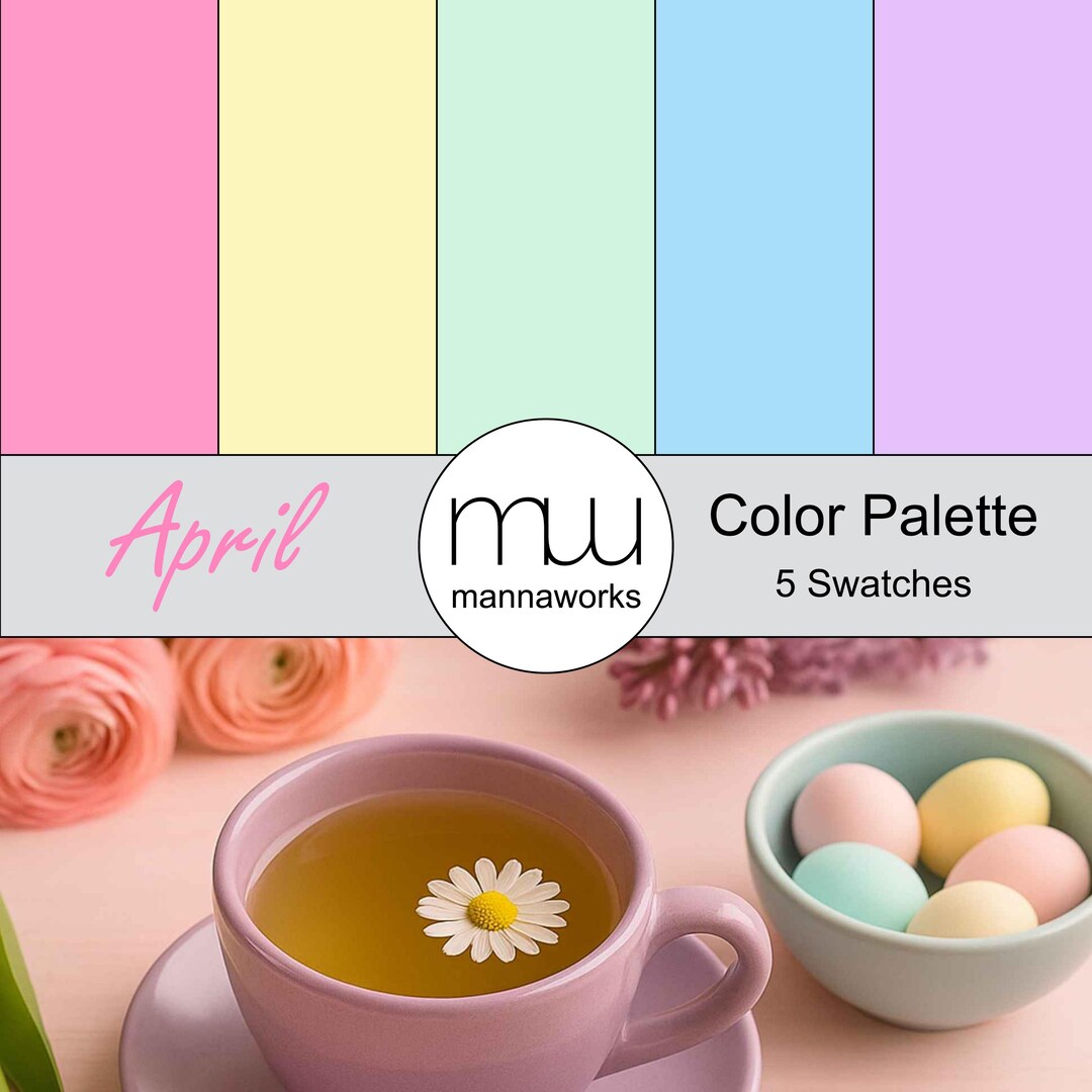 April Color Palette – HEX Codes for Canva, Figma and Procreate | Spring ...