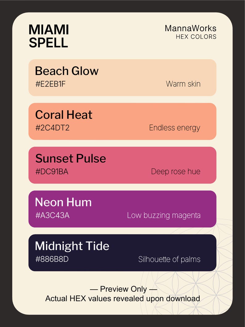 Miami Spell Color Palette – Peach, Violet, Indigo (PDF) - Etsy