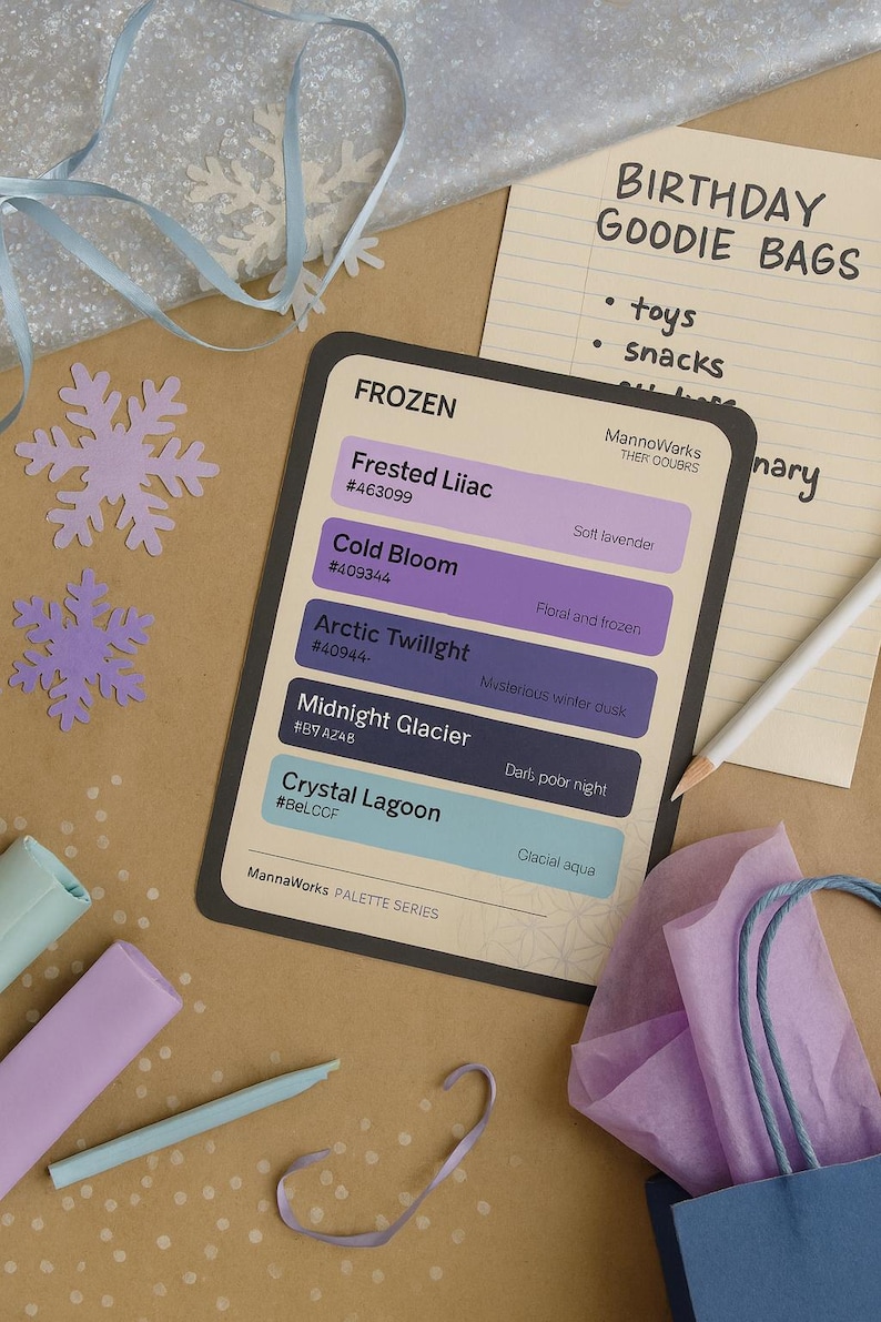 Frozen Color Palette: Pantone & Hex Codes for Design (PDF Download) - Etsy