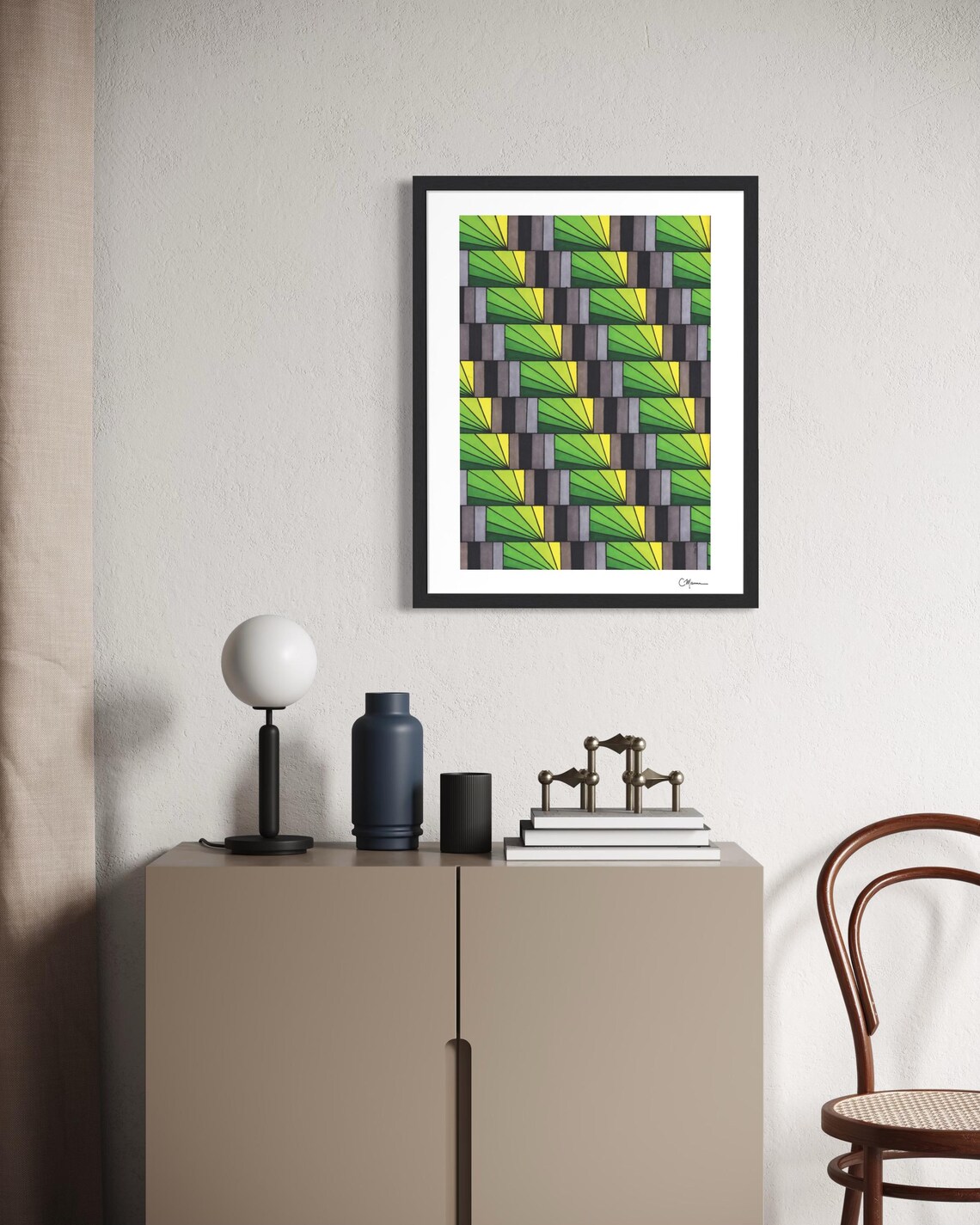 Limited Edition Framed Art Print | Hand-drawn Geometric Wall Art ...