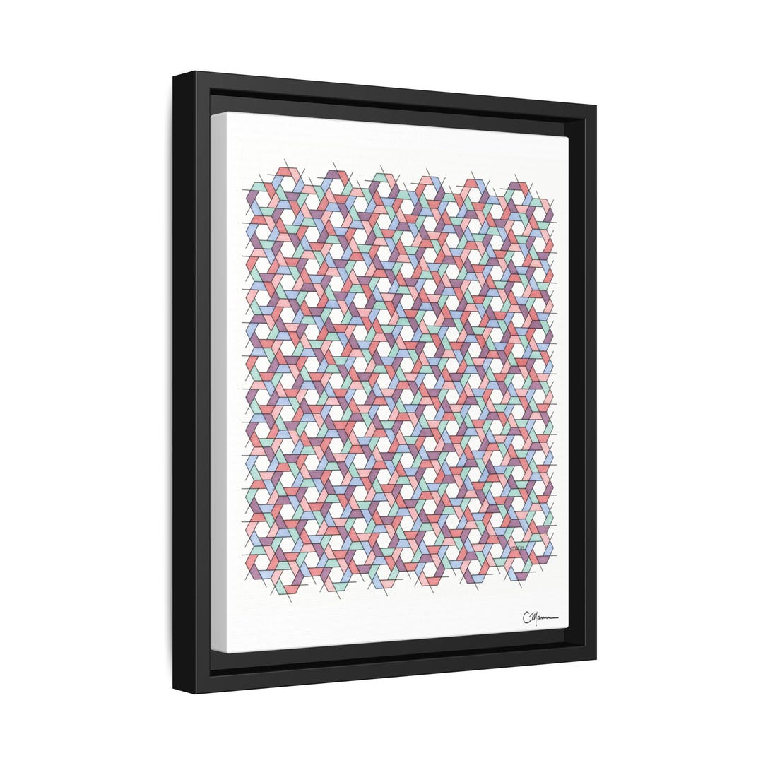 Hexagone.soft – Framed Geometric Abstract Canvas Art Print | Pastel ...