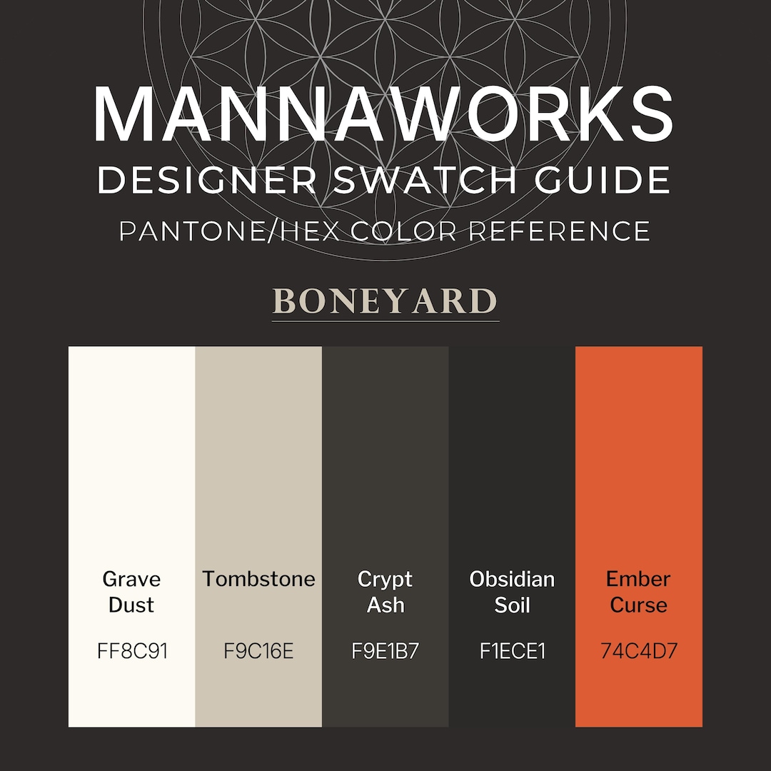 Boneyard Color Palette – Gothic Branding, Dark Academia (PNG + PDF) - Etsy
