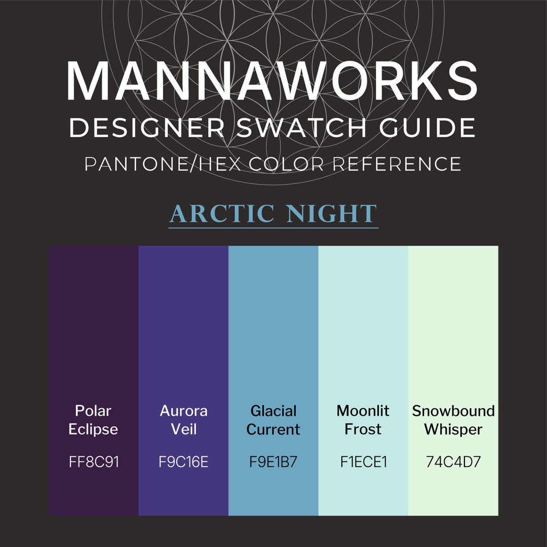 Arctic Night Color Palette – Indigo, Blue & Mint PANTONE Swatches (PDF ...