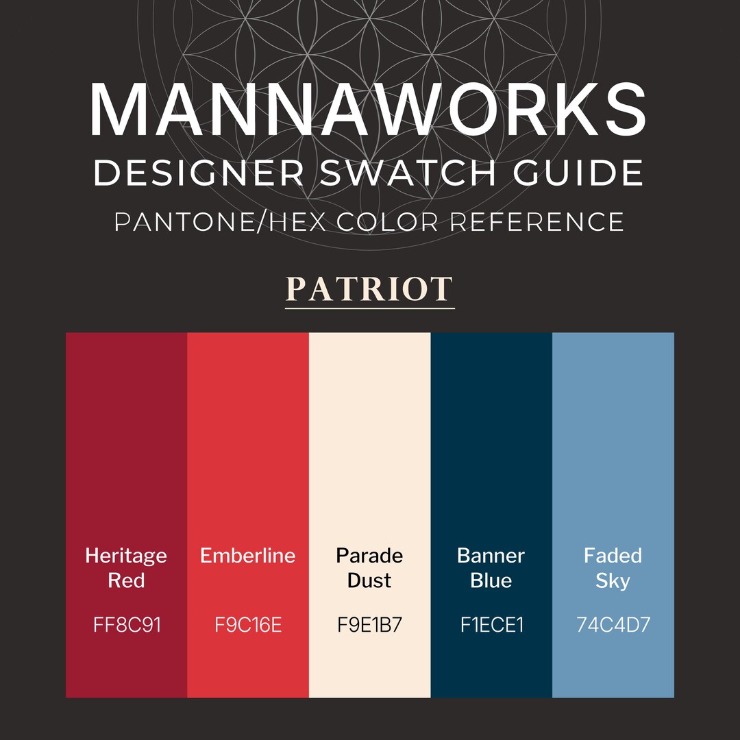 Patriot Color Palette | HEX + Pantone Swatch Guide | Digital Download ...